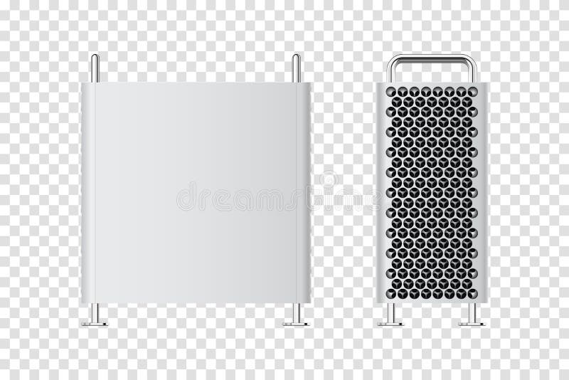 Realistic New Technology Computer. Front and Side View Computer with ...