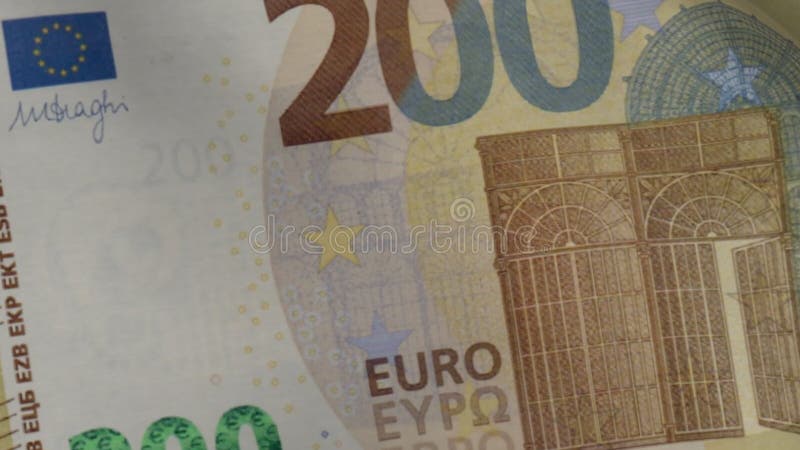 New Two Hundred Euro, Looped Animation. Stock Footage - Video of crisis ...