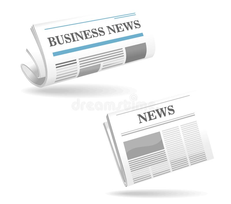 Newspaper realistic icons stock vector. Illustration of gray - 29717885