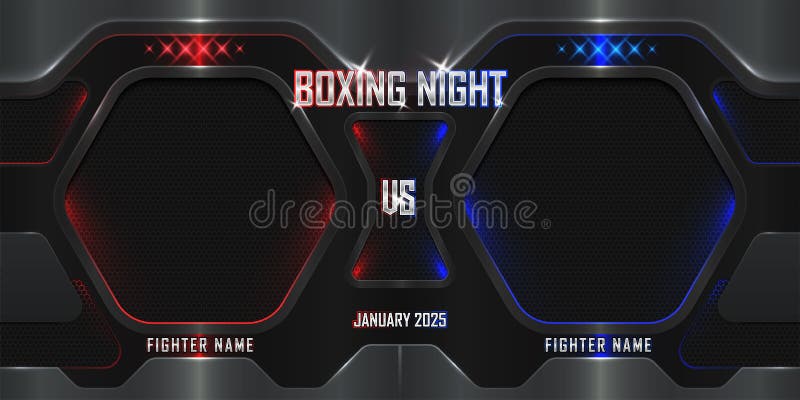 Realistic Ultimate Fight Sports 3d Poster with Modern Metallic Logo ...