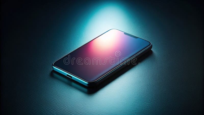 Realistic Nighttime Smartphone Mockup Empty Black Screen Under Subtle ...
