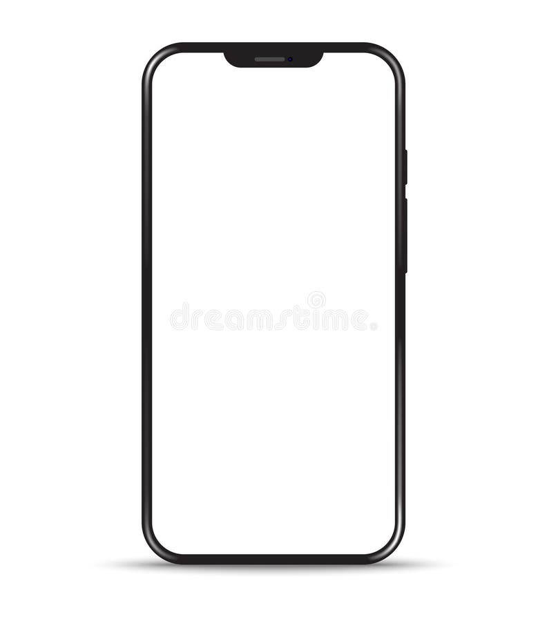 Realistic Notch Modern Smartphone Mock Up Stock Vector - Illustration ...