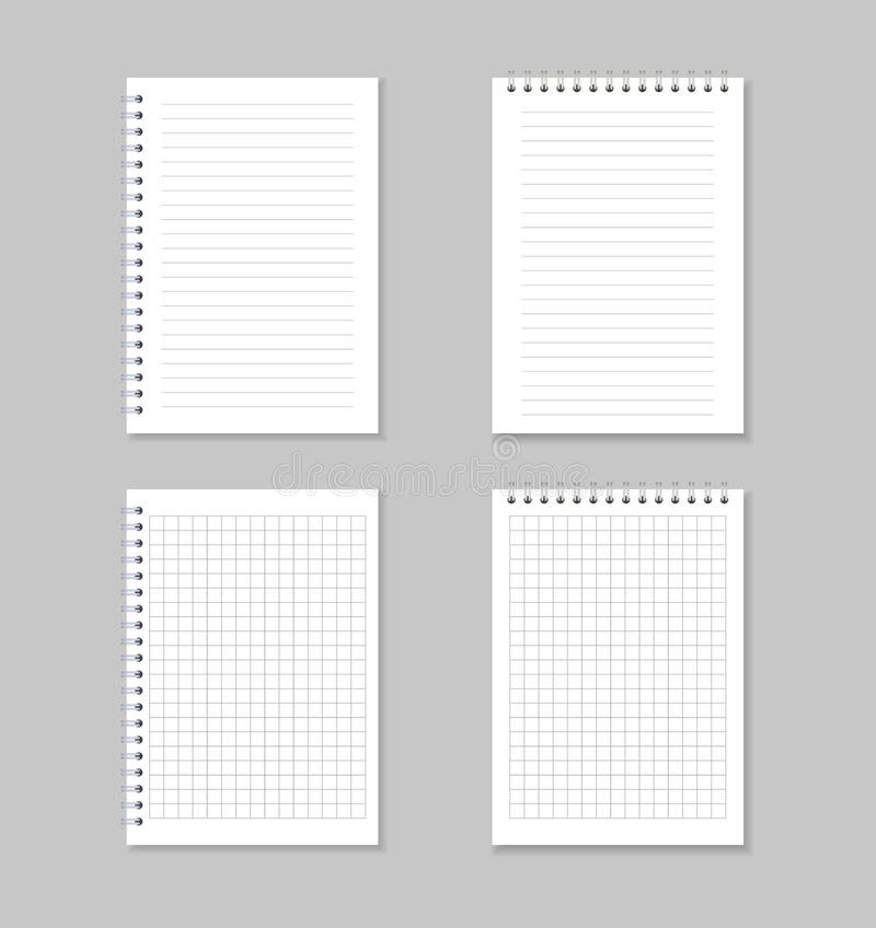 Realistic Note Template Blank Set. Vector Stock Vector - Illustration ...