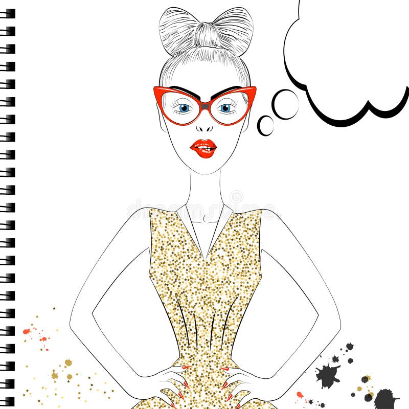 Realistic Notebook with Drawing Stock Vector - Illustration of paper ...