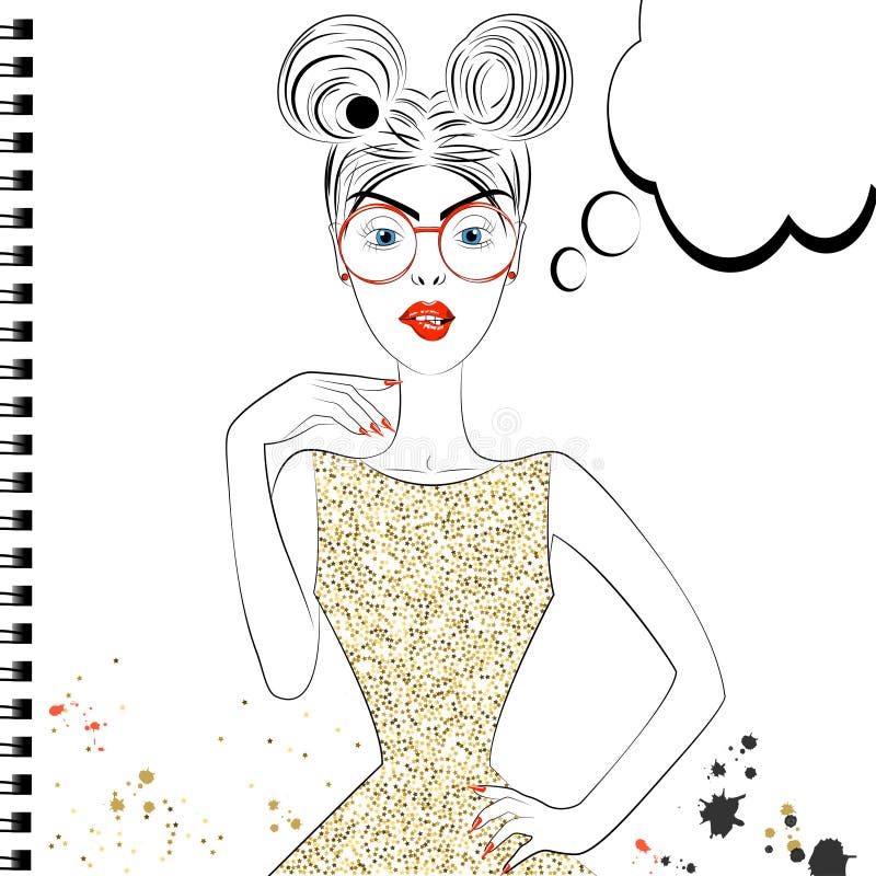 Realistic Notebook with Drawing Stock Vector - Illustration of book ...