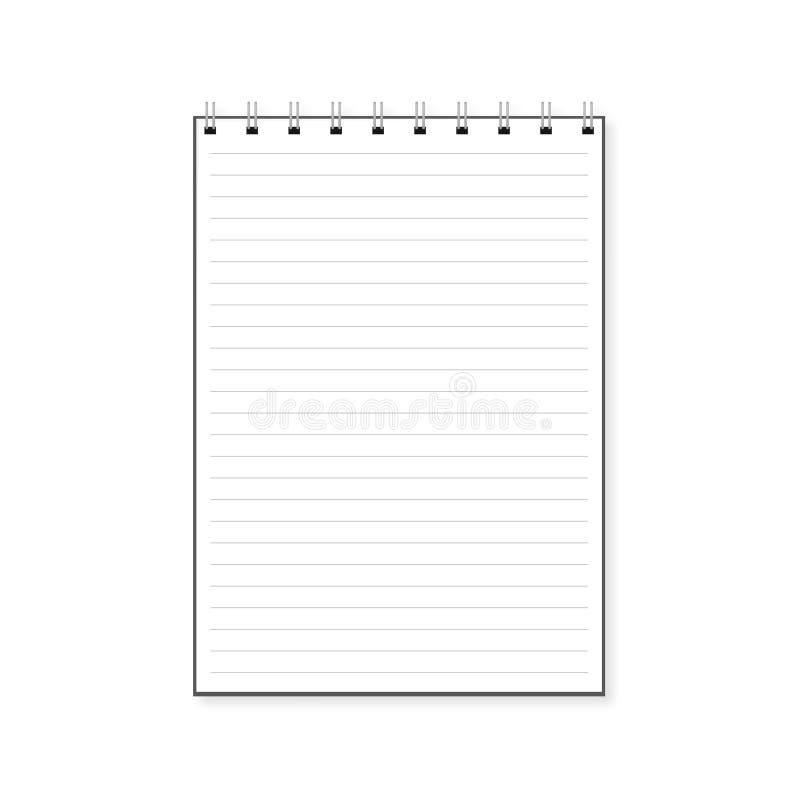 Realistic Notebook, Isolated on White Background. Vector Illustration ...