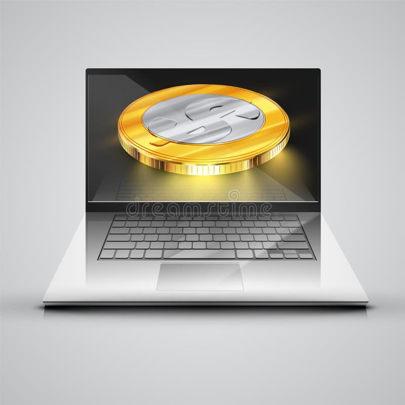 Realistic Notebook with Money Coins, Vector Illustration Stock Vector ...