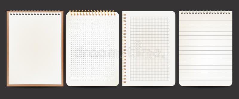 Realistic Notebook Pages or Vector Lined Notepaper Stock Vector ...