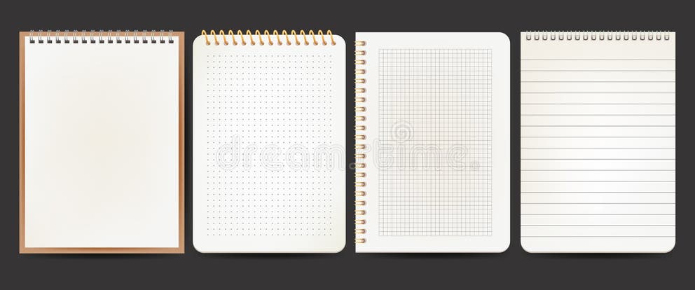 Realistic Notebook Pages or Vector Lined Notepaper Stock Vector ...