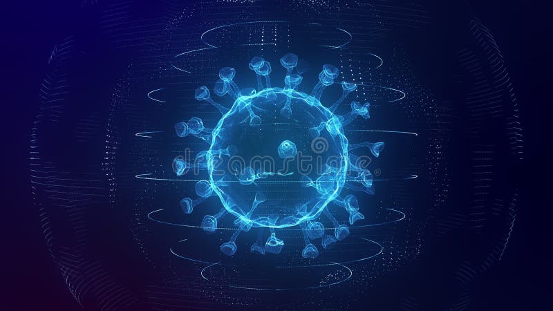 Realistic 3d Microscope Coronavirus Blue Model View, Virus Pandemic ...