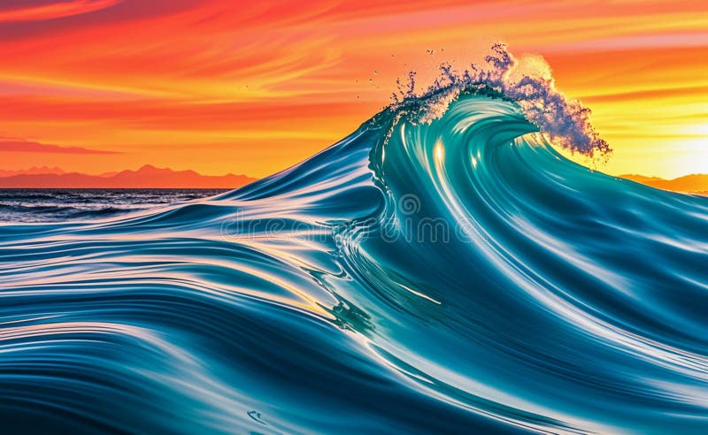 Realistic Ocean Wave Background. Stock Illustration - Illustration of ...