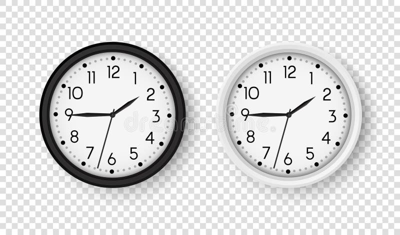 Realistic Black Wall Clock with Transparent Screen. Vector Stock Vector ...