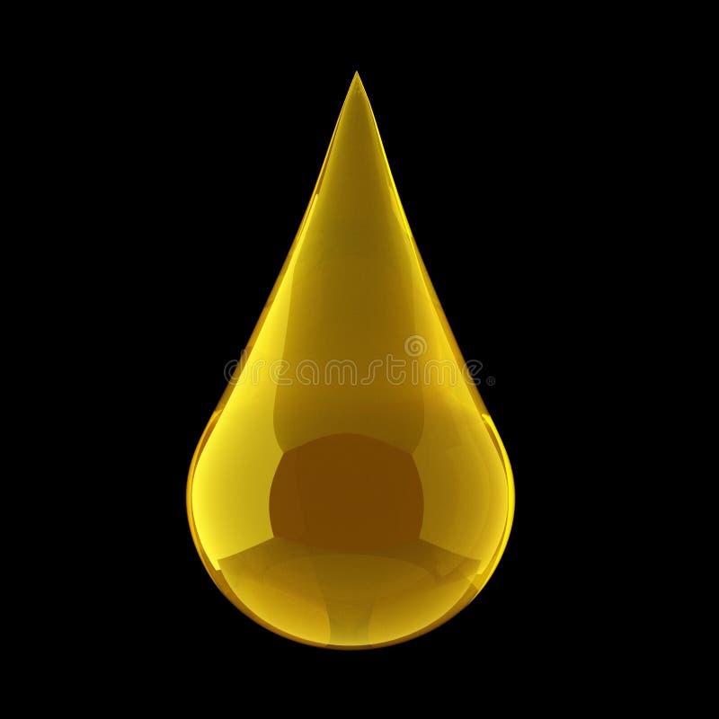 Realistic Oil Drop on Isolated White in 3D Rendering Stock Illustration ...
