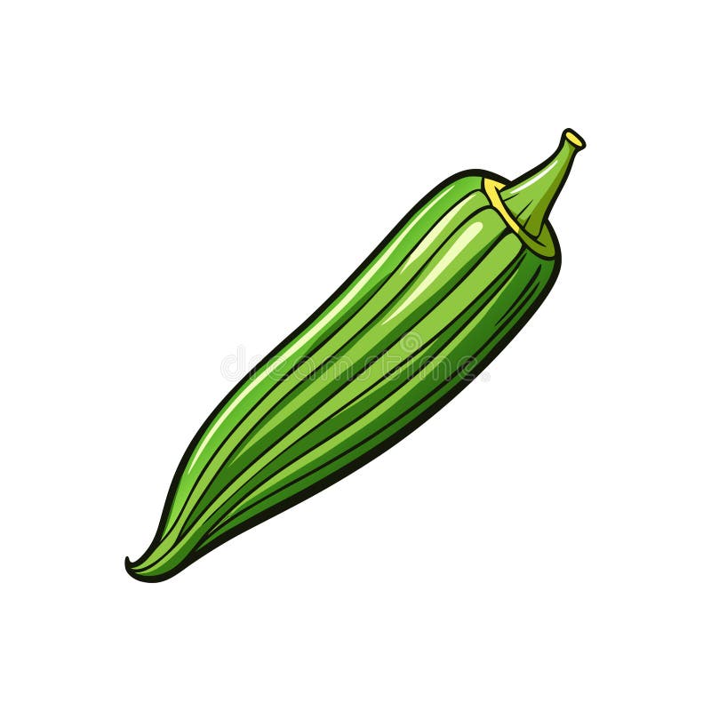 Realistic Okra Illustration with Unique Texture Stock Image ...