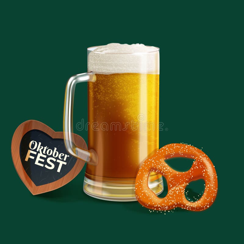 Realistic Oktoberfest Vector Design Illustration Stock Vector ...