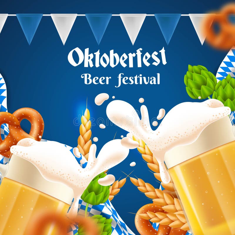 Realistic Oktoberfest Vector Design Illustration Stock Vector ...