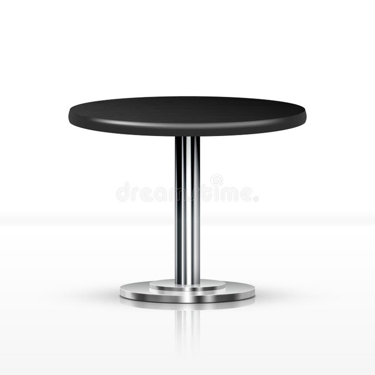Realistic One Leg Round Table Stock Illustration - Illustration of ...