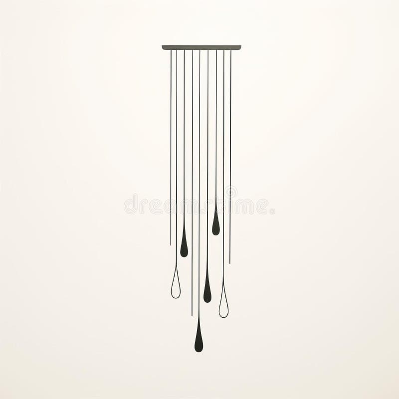 Realistic One-line Drawing of Chimes in Minimalistic Style Stock ...