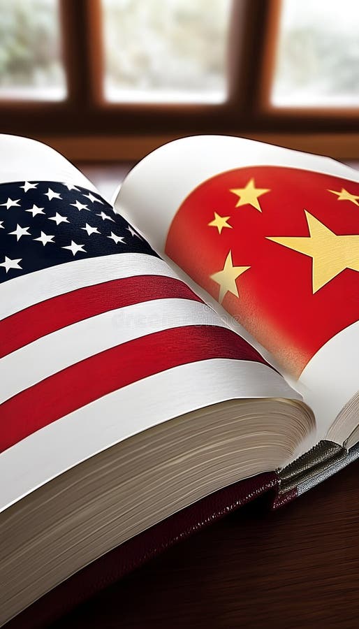 Realistic Open Book with Merged National Flags Stock Illustration ...