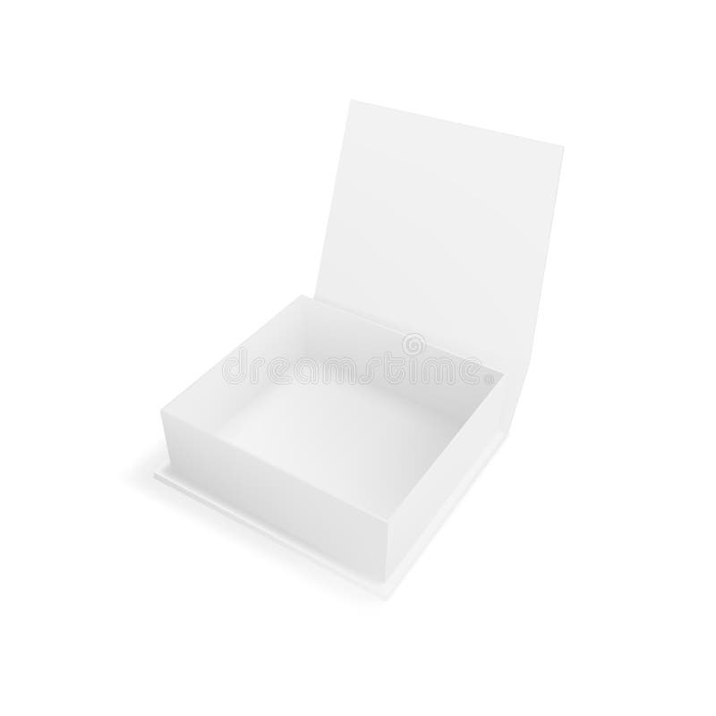 Realistic Open Clear White Gift Box for Branding Stock Illustration ...