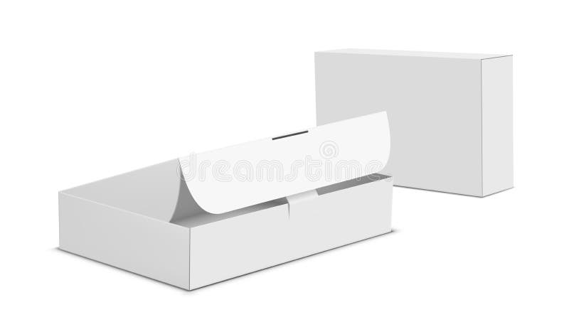 Realistic Open and Closed Blank Packaging Boxes Stock Illustration ...