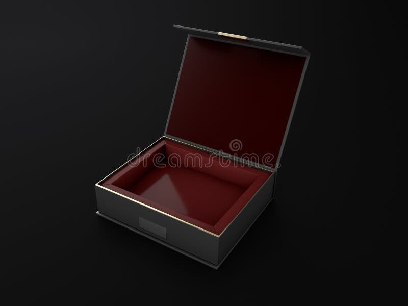 Realistic Open and Closed Blank Packaging Boxes. 3d Illustration Stock ...