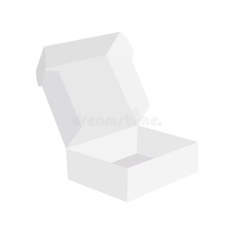 Carton Box Empty Icon Cartoon Black and White Stock Vector ...