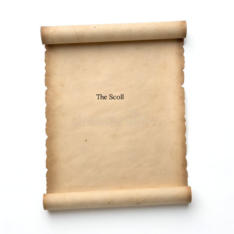 Realistic Open Parchment Scroll Isolated on White Background Stock ...