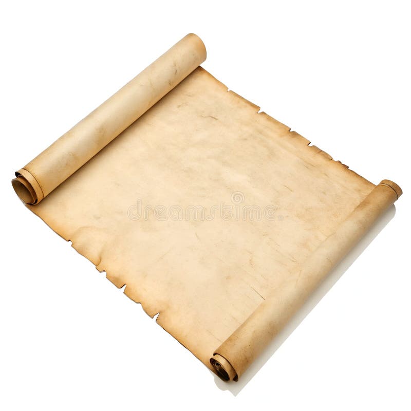 Open Parchment Scroll, Ancient Treasure Map on Papyrus, Antique Blank ...