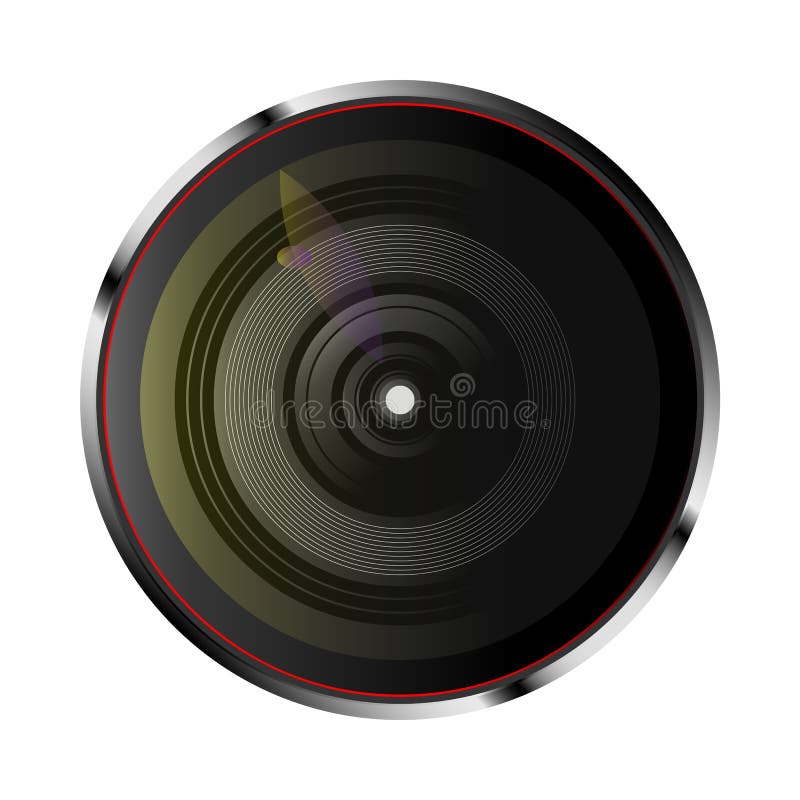 Realistic Optical Camera Lens Stock Illustration - Illustration of ...