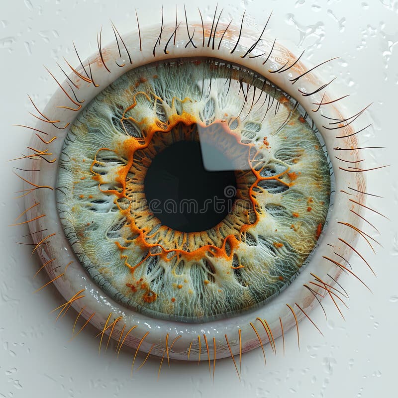 Realistic Orange Eye on an Image of a White Field, in the Style of ...