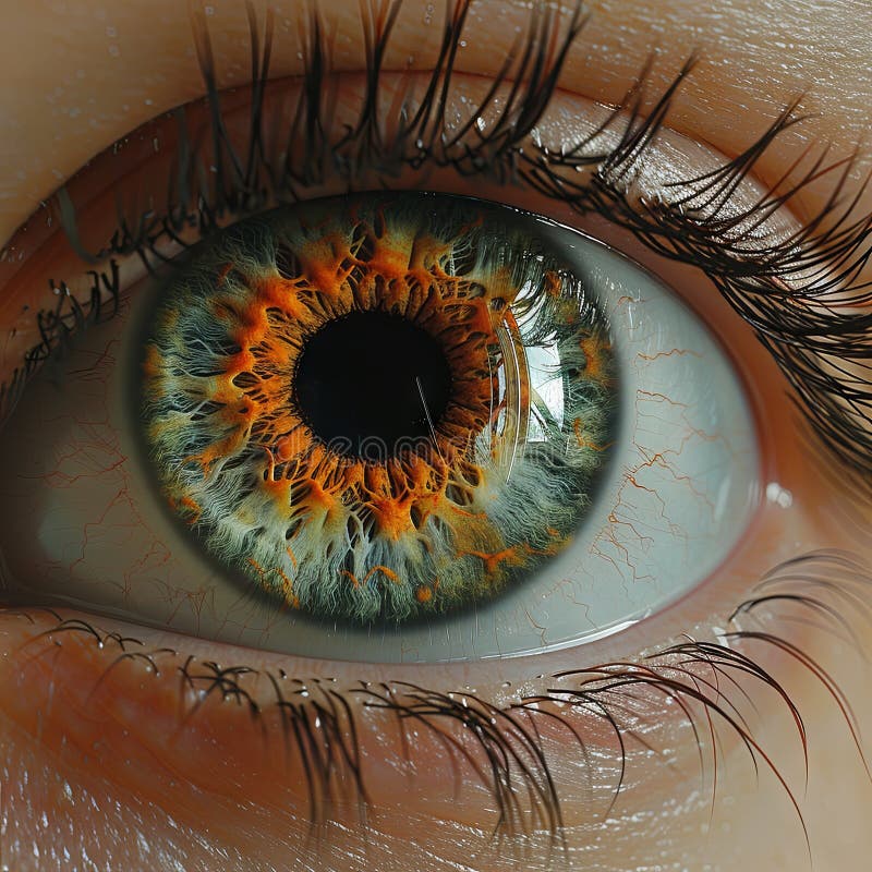 Realistic Orange Eye on an Image of a White Field, in the Style of ...
