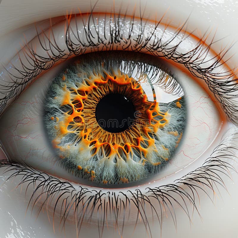 Realistic Orange Eye on an Image of a White Field, in the Style of ...