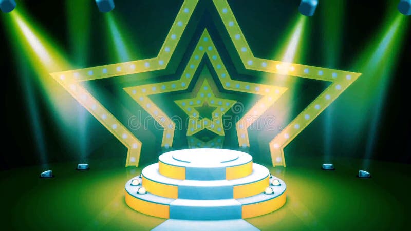 Realistic 3d Stage and Light Effects Moving on Background. Spot Light ...