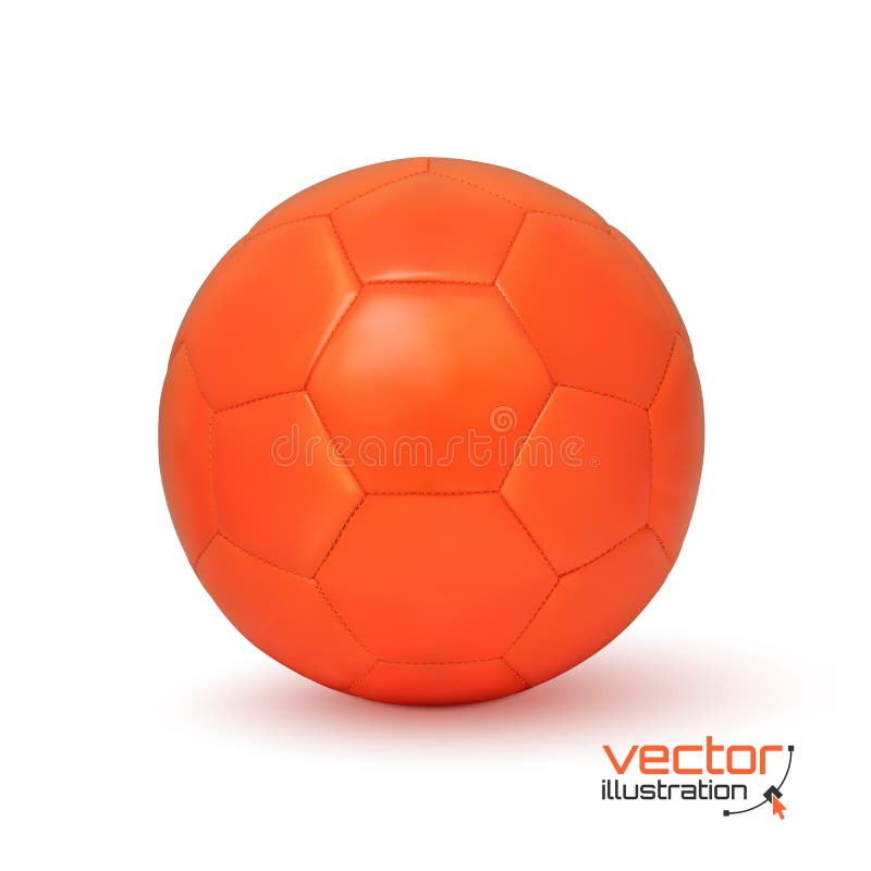 Orange Soccer Ball on White Background Stock Illustration ...