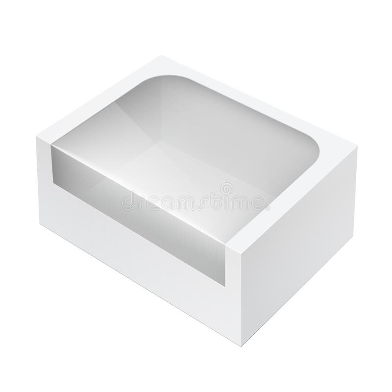 Realistic Package Box with a Transparent Window Stock Vector ...