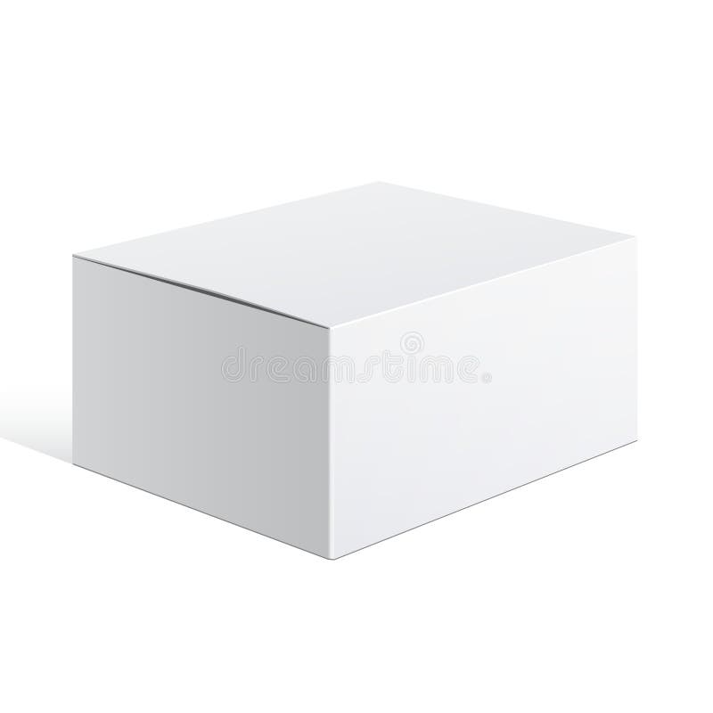 Realistic Package Cardboard Box White Color Stock Vector - Illustration ...