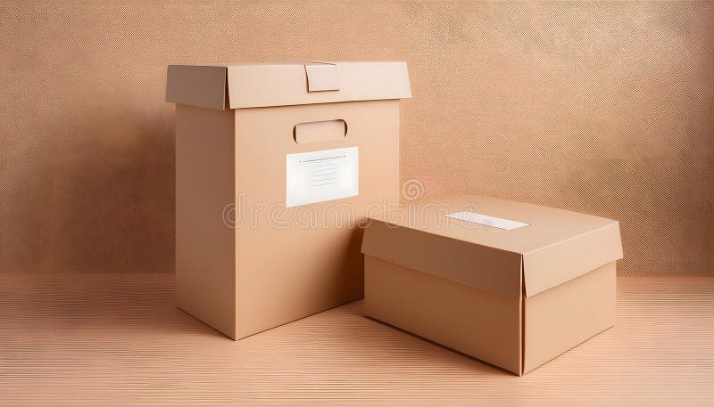 Realistic Packaging Box Template with Customizable Labels, 3D ...