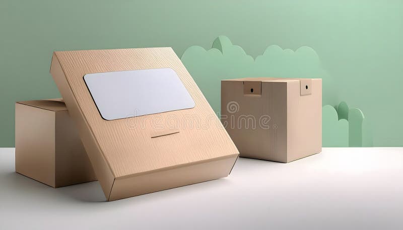 Realistic Packaging Box Template with Customizable Labels, 3D ...