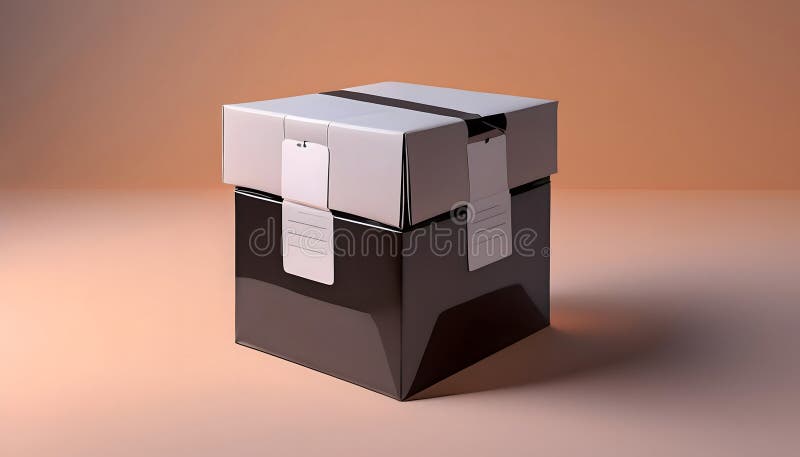 Realistic Packaging Box Template with Customizable Labels, 3D ...