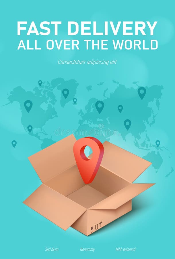 Realistic Packaging Box Vertical Banner Stock Illustration ...