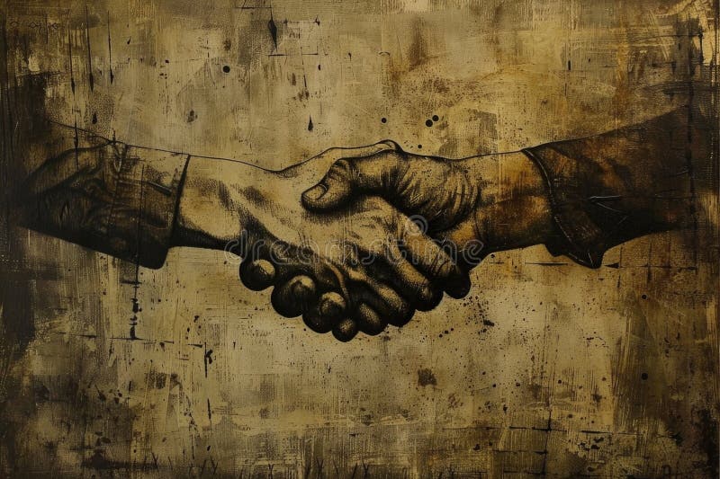 A Realistic Painting of a Handshake. Suitable for Business Concepts ...