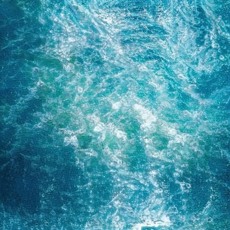 Realistic Painting of Ocean Waves in Turquoise Colors Stock Photo ...