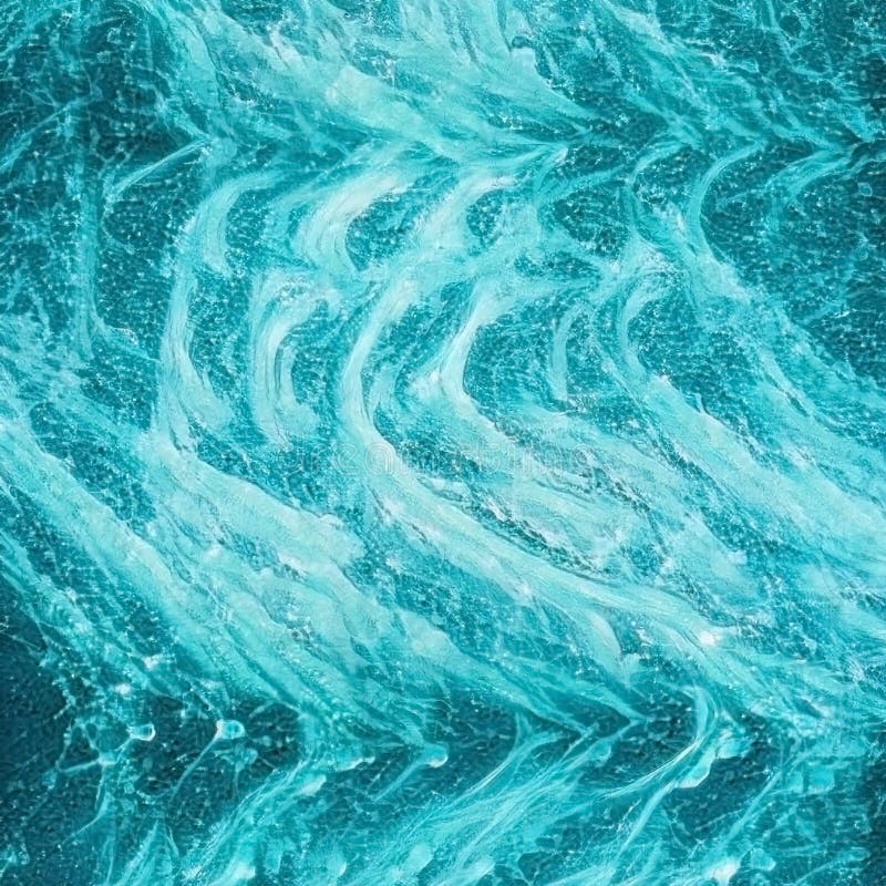 Realistic Painting of Ocean Waves in Turquoise Colors Stock Photo ...