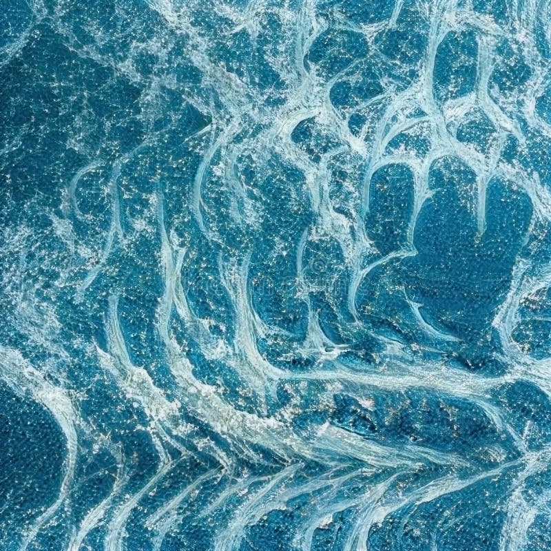 Realistic Painting of Ocean Waves in Turquoise Colors Stock Image ...