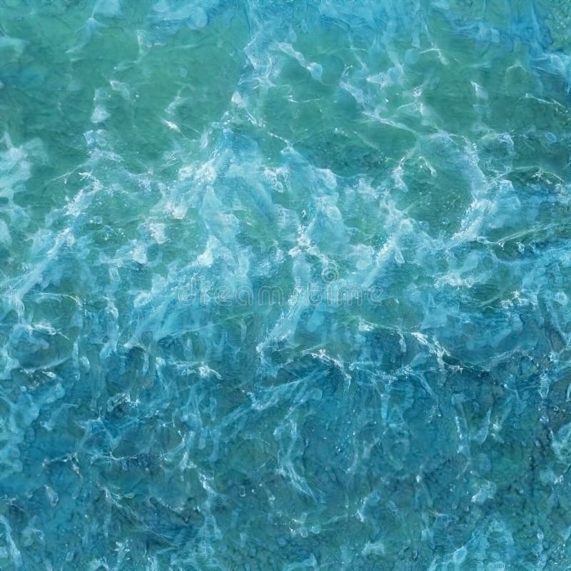 Realistic Painting of Ocean Waves in Turquoise Colors Stock Image ...
