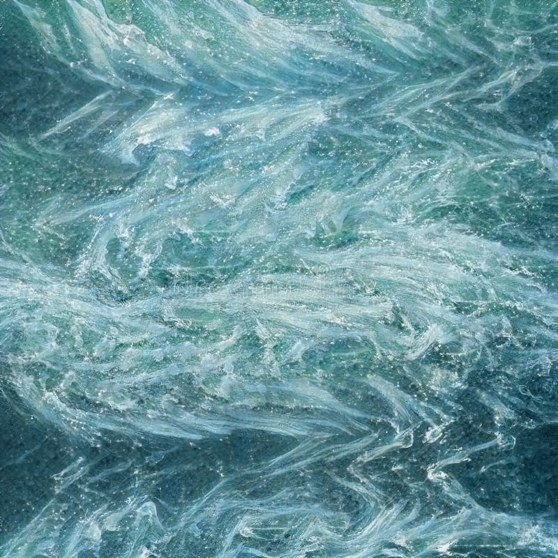 Realistic Painting of Ocean Waves in Turquoise Colors Stock Image ...