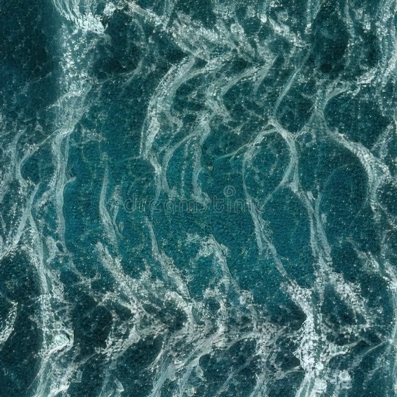 Realistic Painting of Ocean Waves in Turquoise Colors Stock Image ...