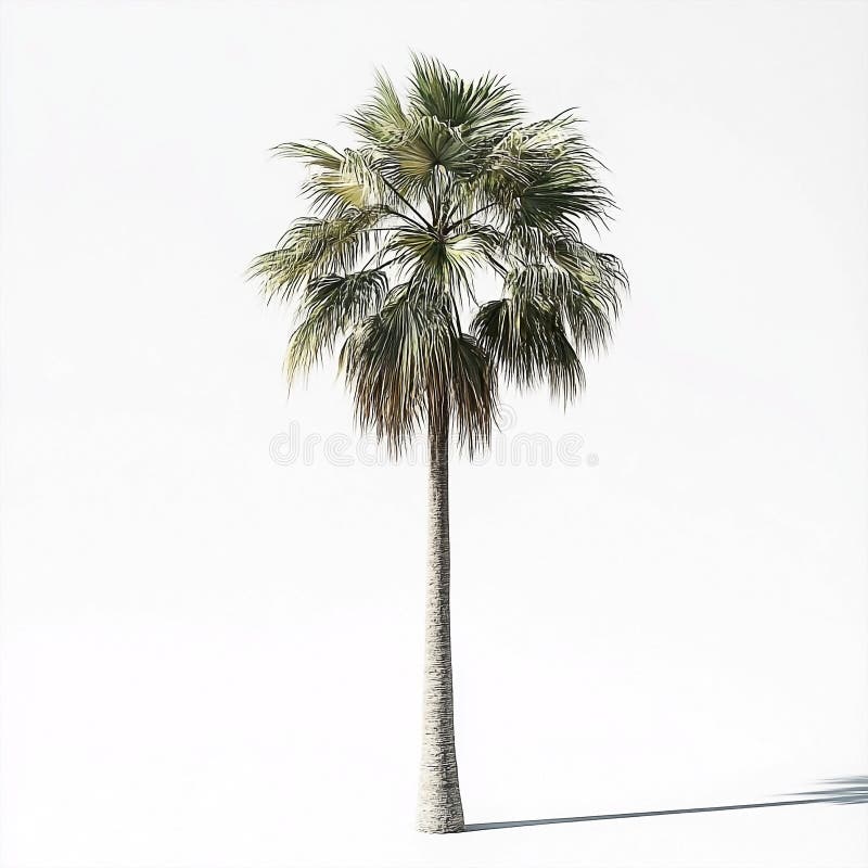 Realistic Palm Tree Isolated on White Background for Creative Projects ...