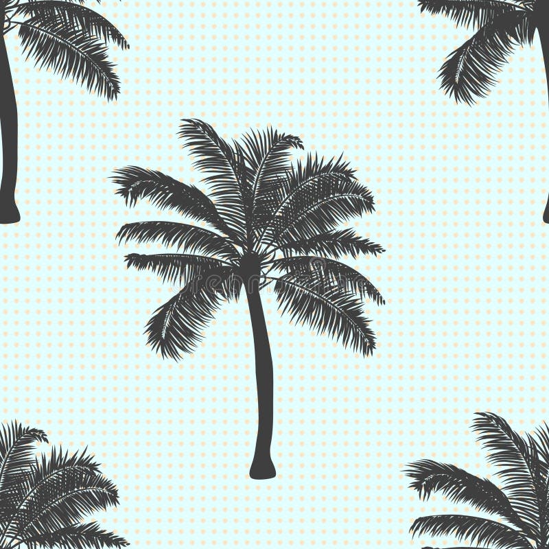 Realistic Palm Tree Seamless Pattern. Palm Tree Isolated. Vector ...